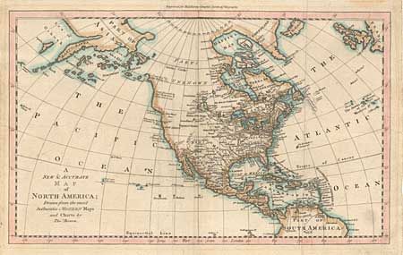 "A New & Accurate Map of North America; Drawn from the most" by Bowen ...